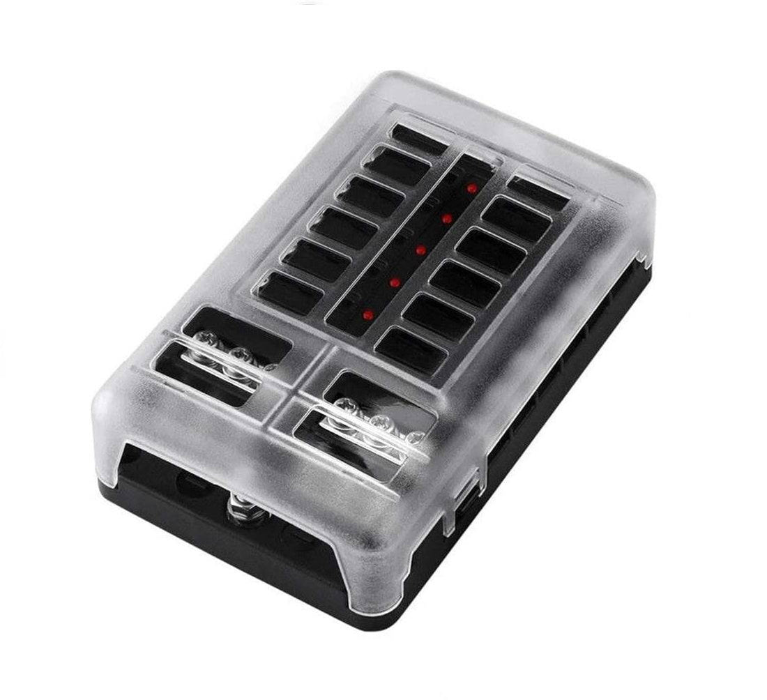 6 Way or 12 Way Blade Fuse box kit with Negative Bus Bar + 70amp Ready ...