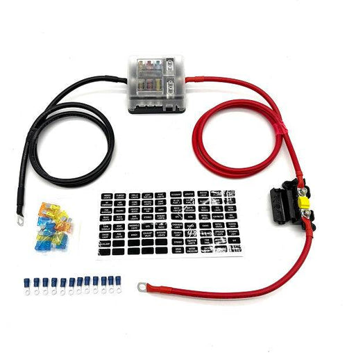 6 Way or 12 Way Blade Fuse box kit with Negative Bus Bar + 70amp Ready ...