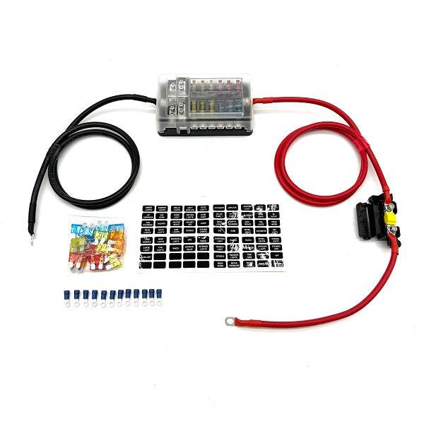 6 Way or 12 Way Blade Fuse box kit with Negative Bus Bar + 70amp Ready ...