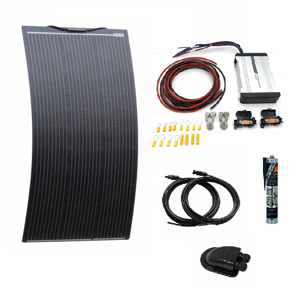 12v 20a B2B (DC-DC) Charger-Solar Regulator + Semi-Flex Solar Panel Ki