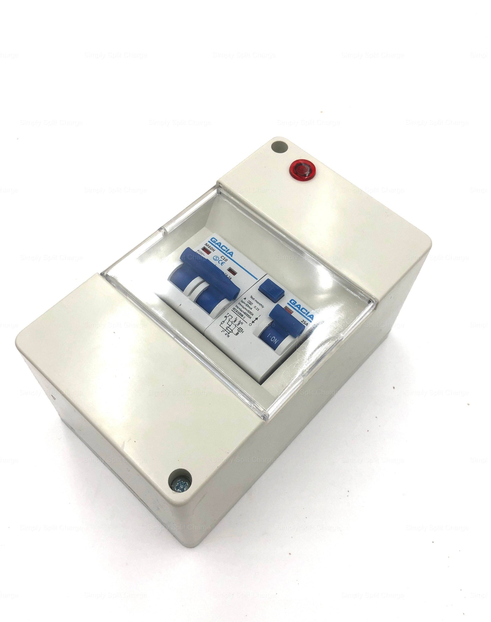 Mains 240v Consumer Unit RCD25A + 10A Double Pole MCB