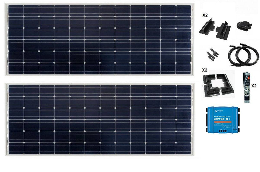Victron 370w Solar Panel Kit with 100/30 Smart Solar MPPT + Black ...